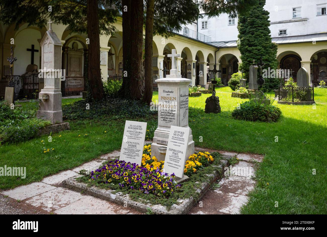 Grave of Leopold and Constanze Mozart, Sebastian Cemetery, Church of ...