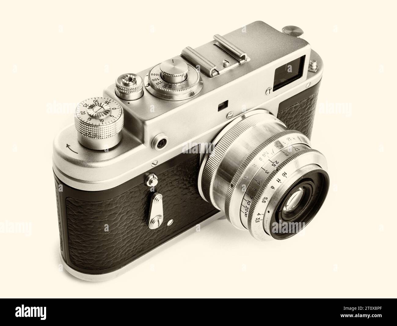 Old retro soviet rangefinder vintage camera isolated white Stock Photo ...