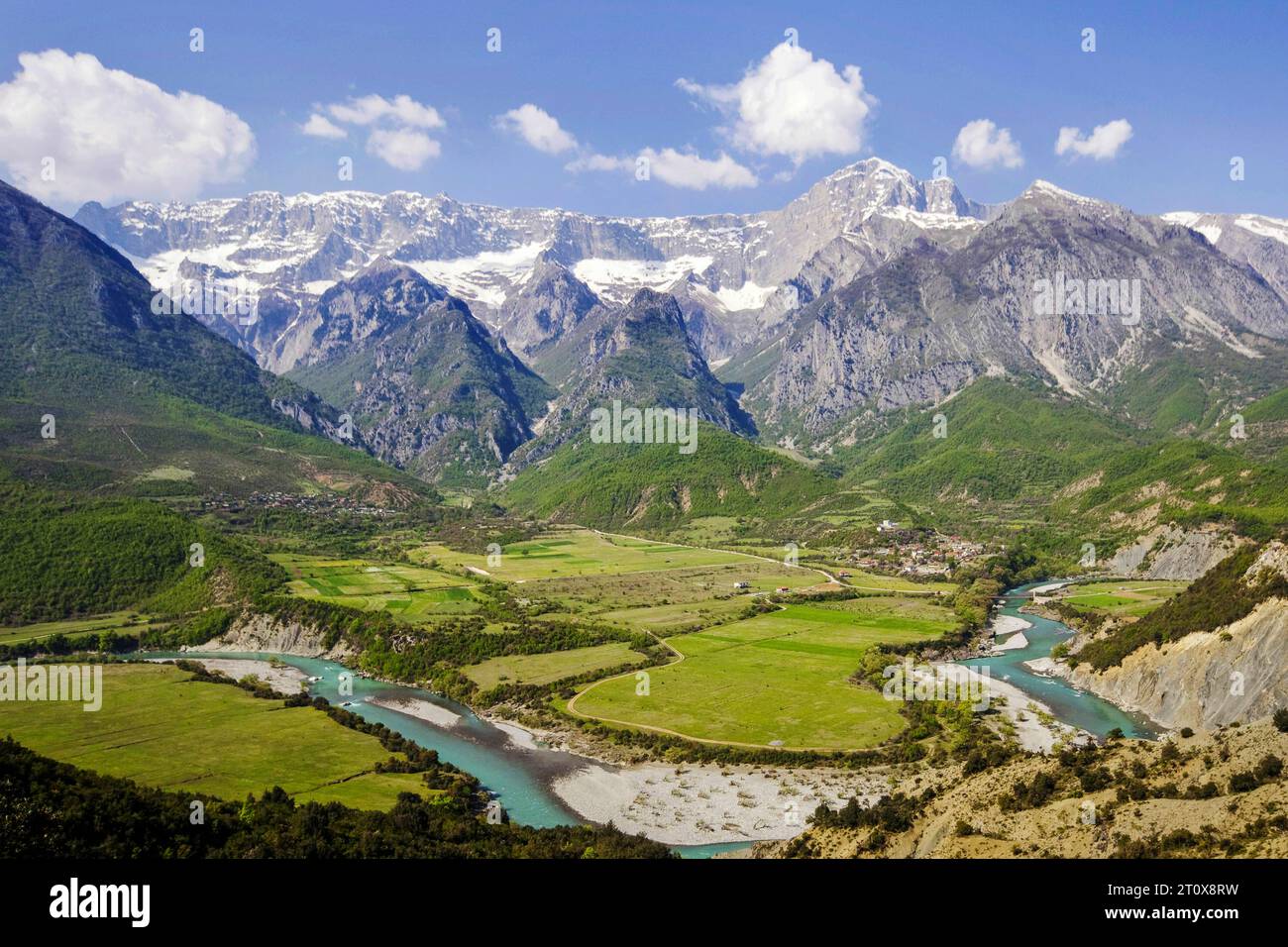 Valley of the Vjosa, the Vjose is one of the few larger natural rivers ...