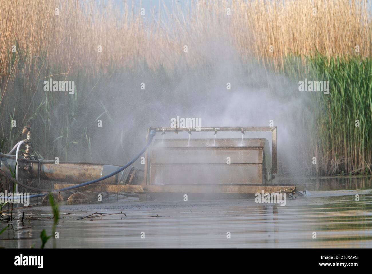 Water management facility to increase the oxygen content of the water ...