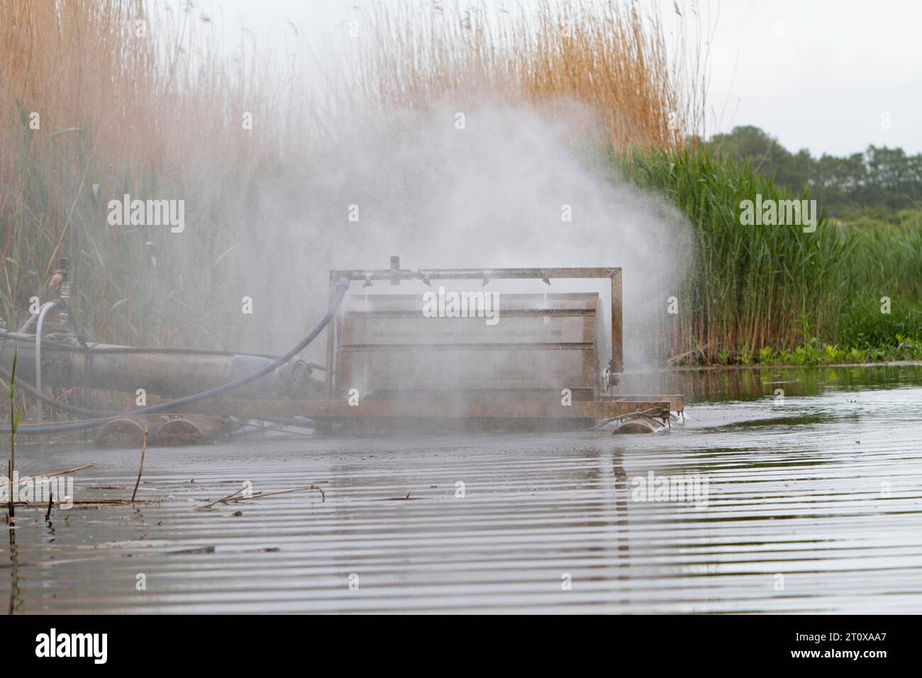 Water management facility to increase the oxygen content of the water ...