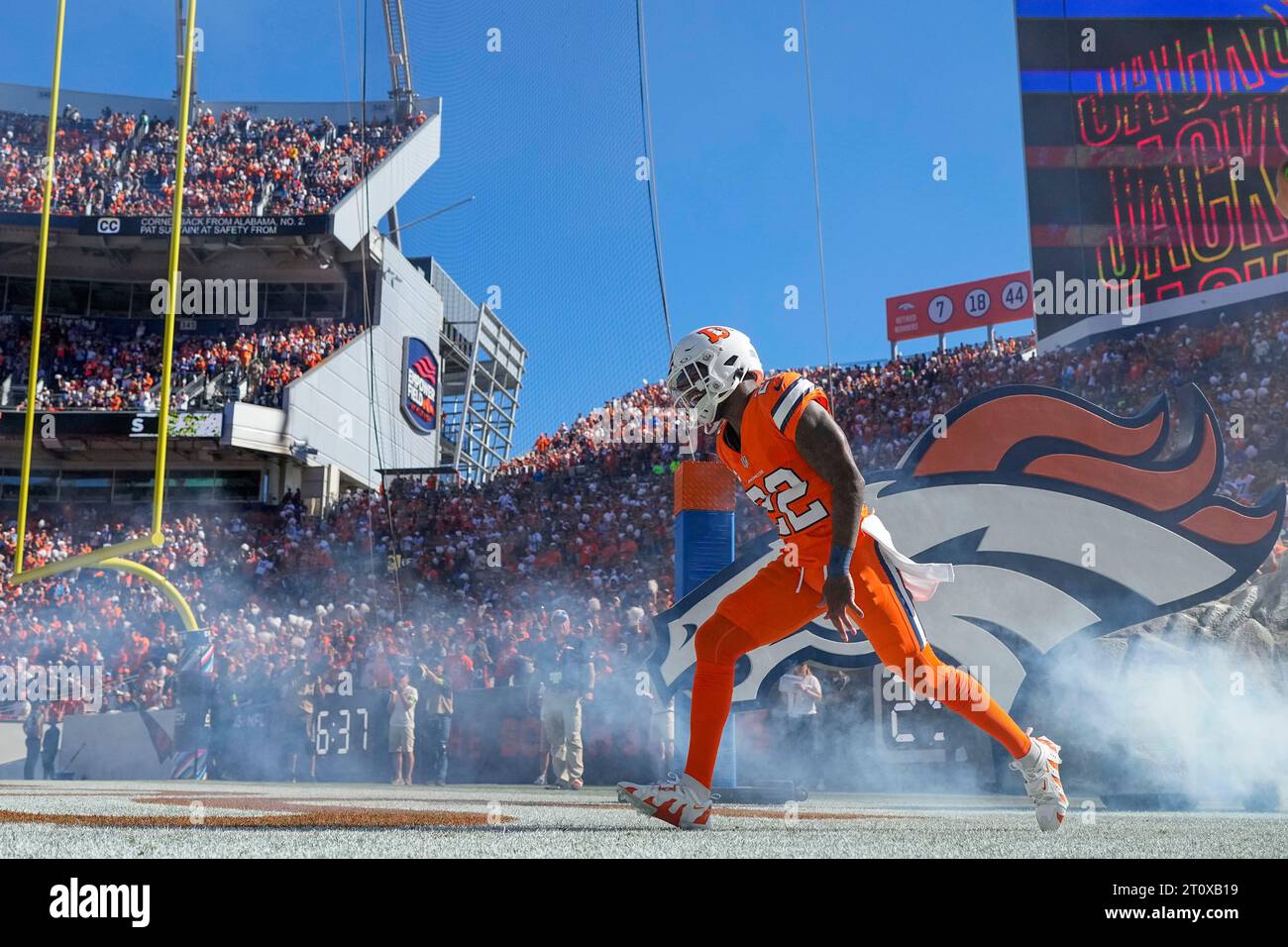 Denver Broncos safety Kareem Jackson takes the field for player ...