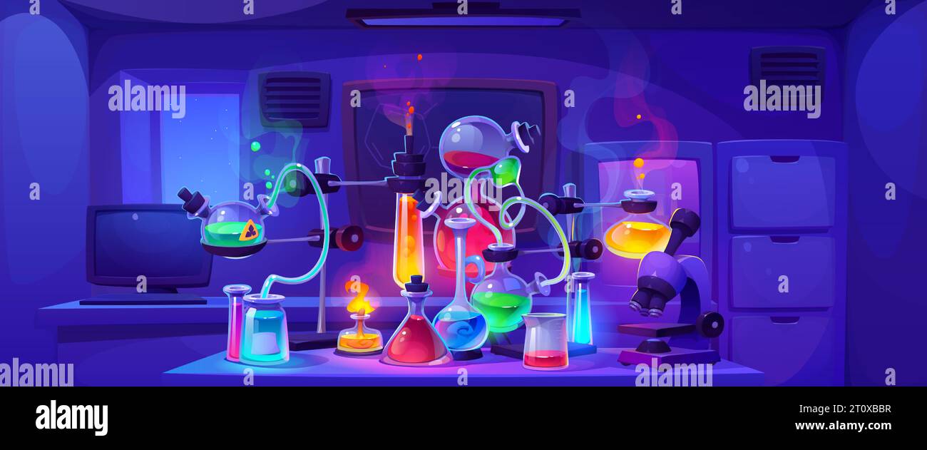Science Lab Cartoon Background