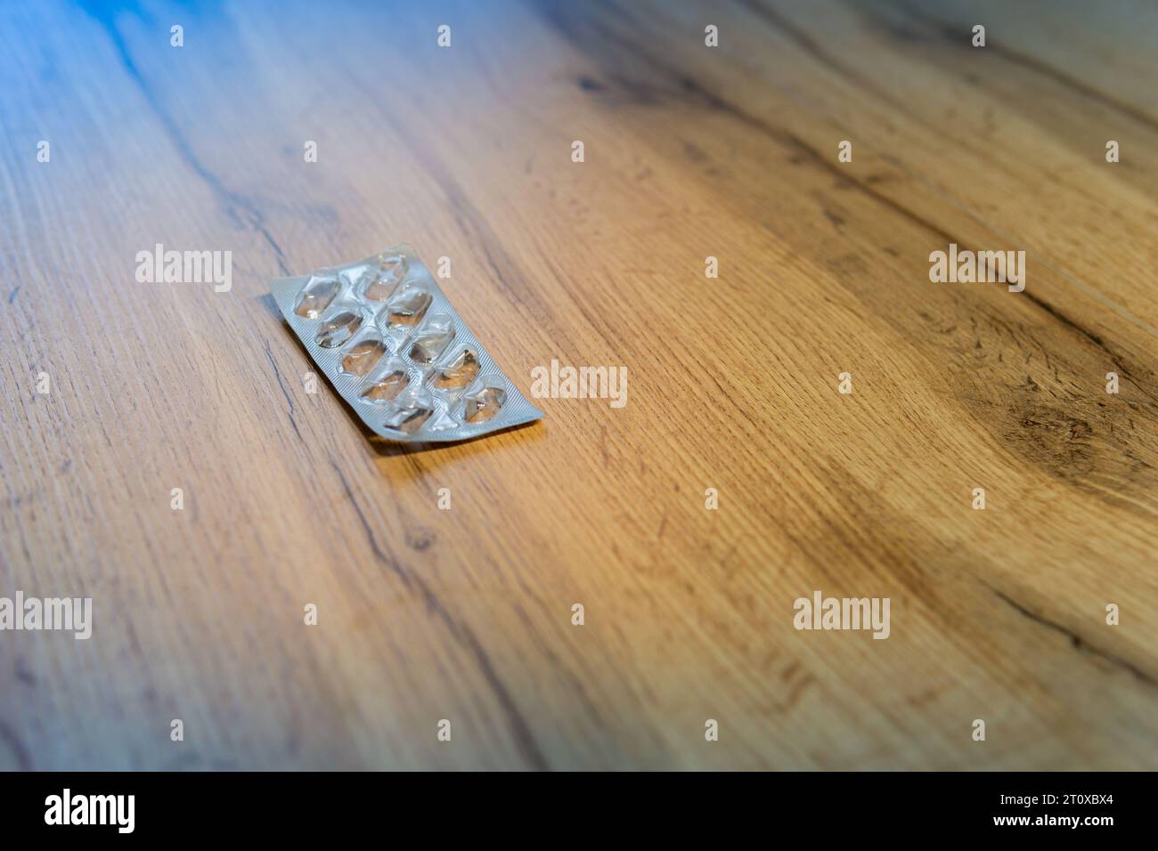 Empty blister pack on table hi-res stock photography and images - Alamy