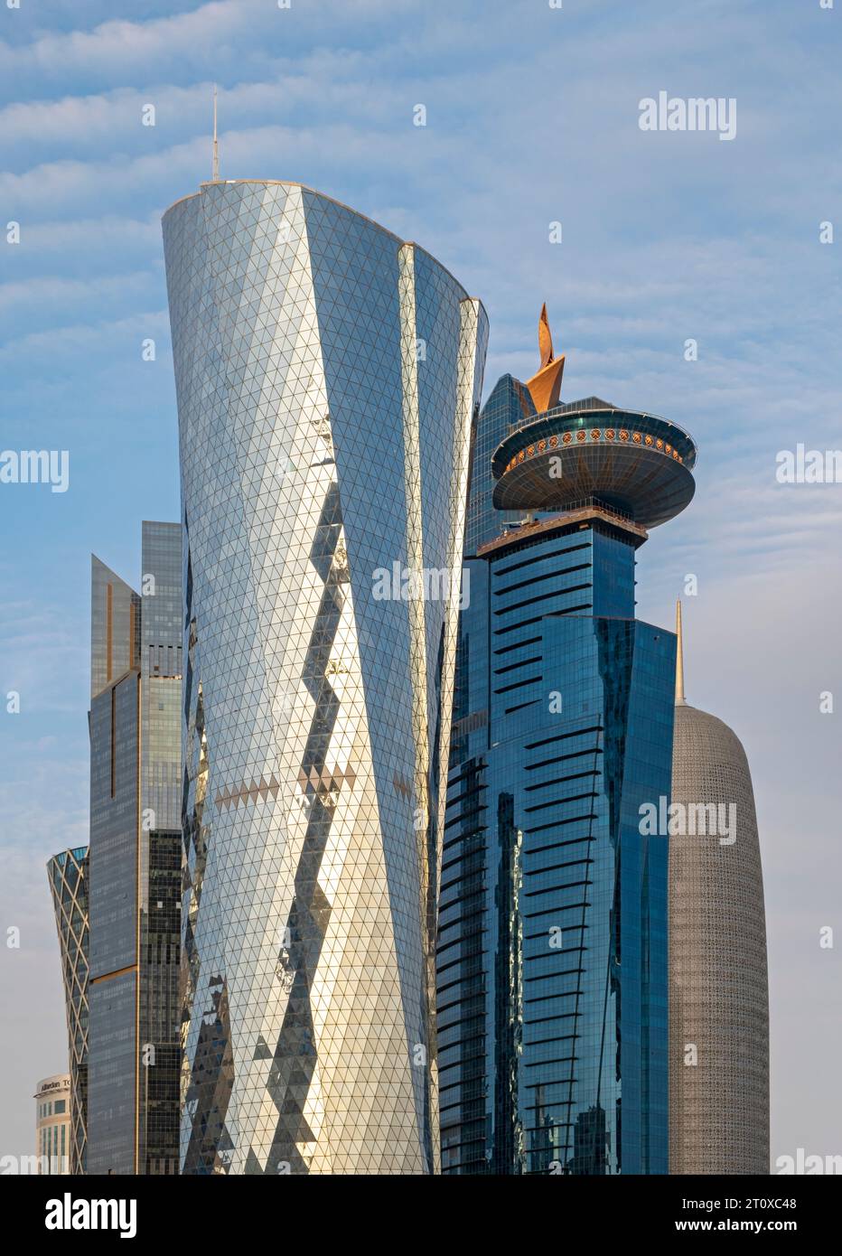 Al Bidda Tower and World Trade Center building, Doha, Qatar Stock Photo ...