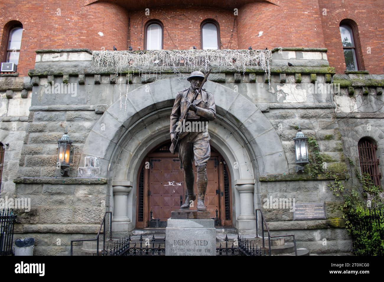 A bronze statue of the Fourteenth Regiment Memorial in New York Stock ...