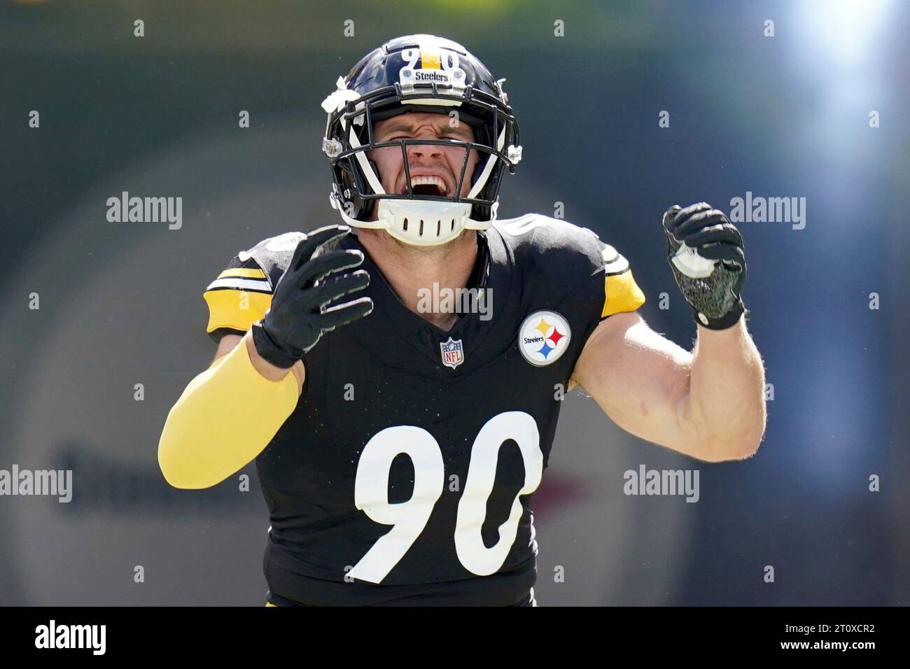 Pittsburgh Steelers linebacker T.J. Watt is introduced before an NFL ...