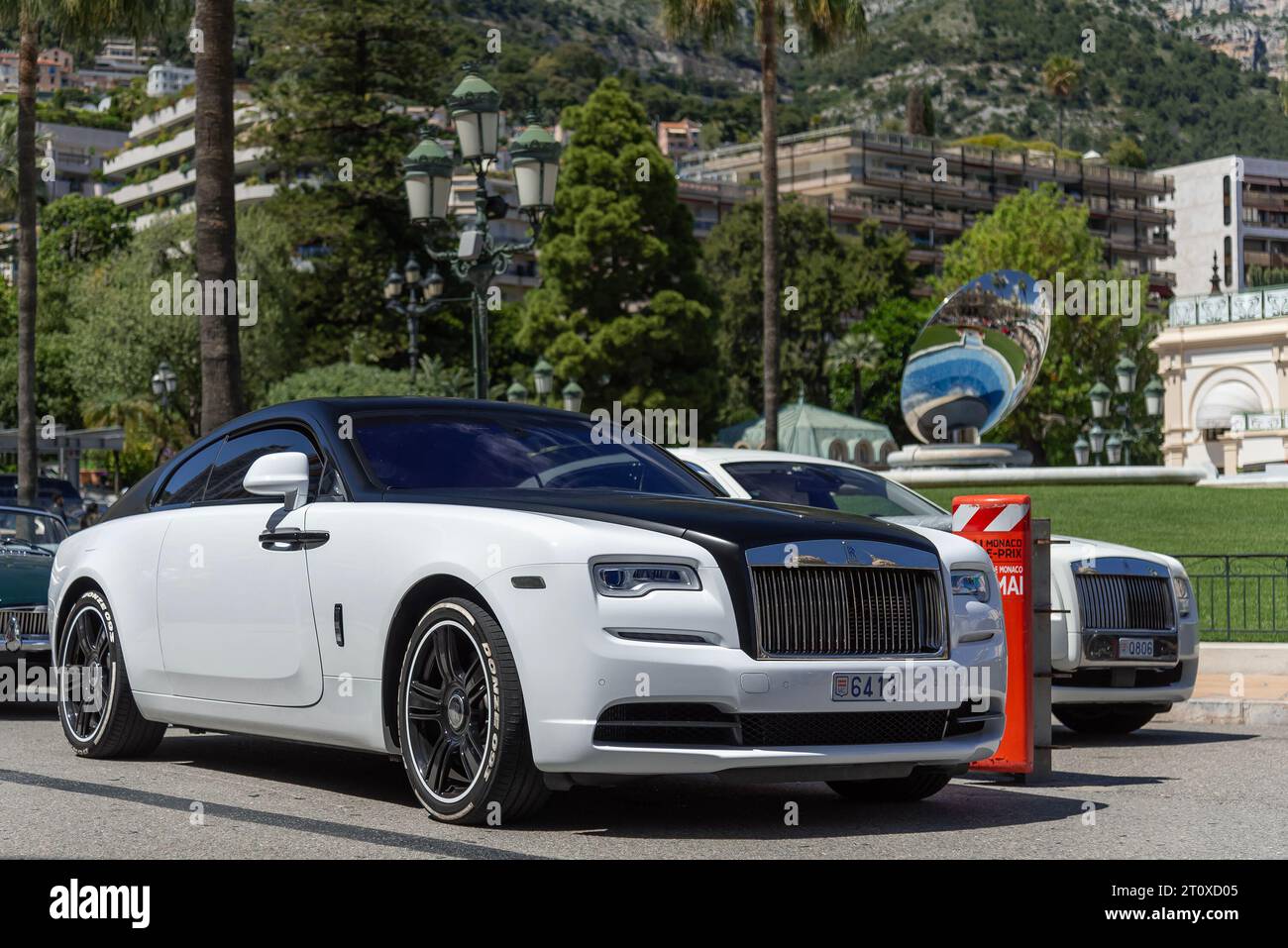 Black and white Rolls-Royce Wraith Series II parked on Casino Square ...