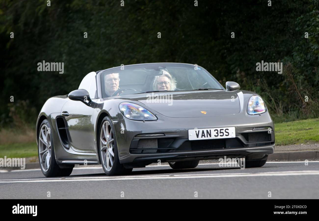 Bicester,Oxon.,UK - Oct 8th 2023: 2022 grey Porsche Boxster classic car ...
