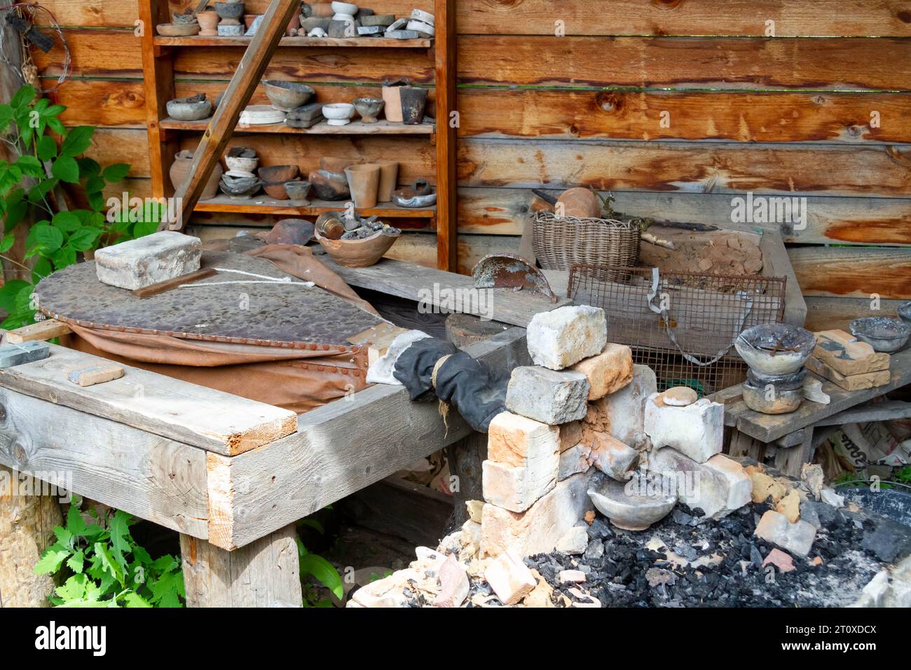 Blacksmith's furnace. Workshop for the production of metal products ...