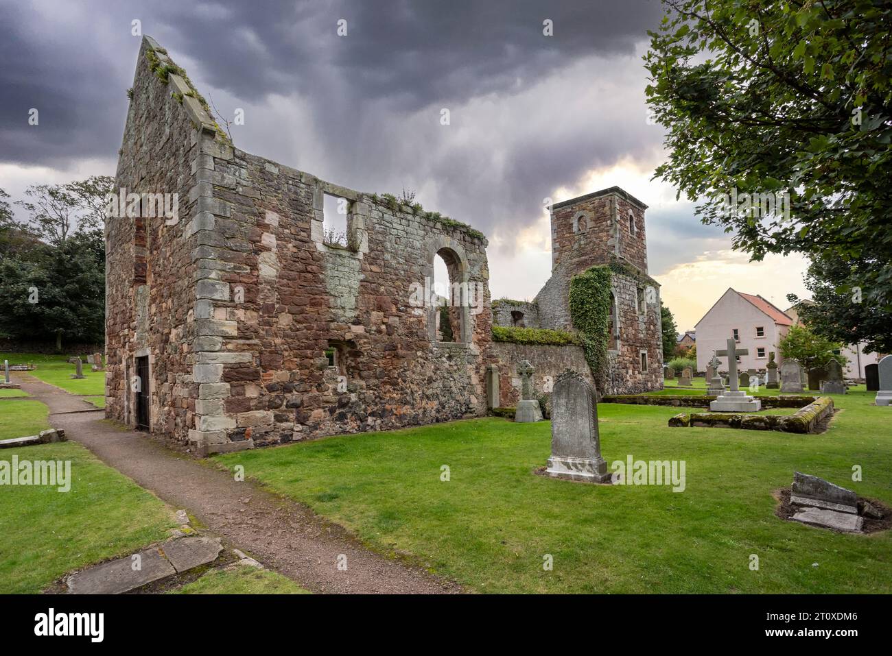 Ruins of St Andrew's Kirk Ports - old church in North Berwick, East Lothian, Scotland, UK on 28 ...