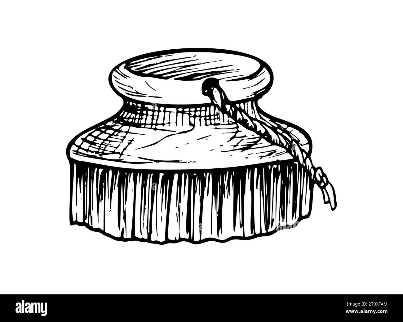 Wooden soft body Brush vector illustration. Hand drawn sketch of ...