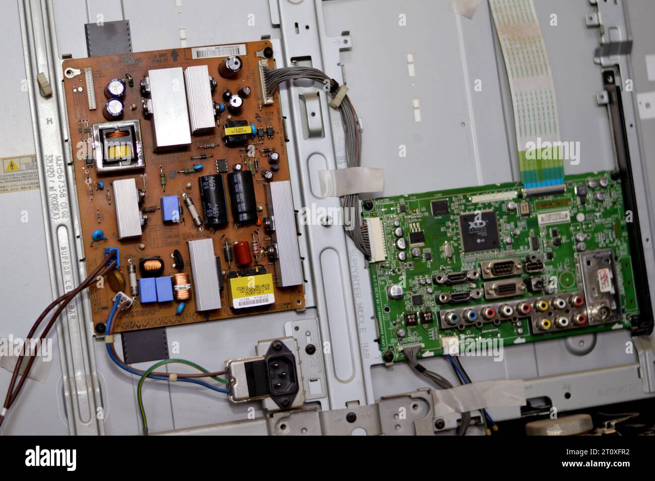 Cairo, Egypt, October 3 2023: interior of LCD TV Television main board ...