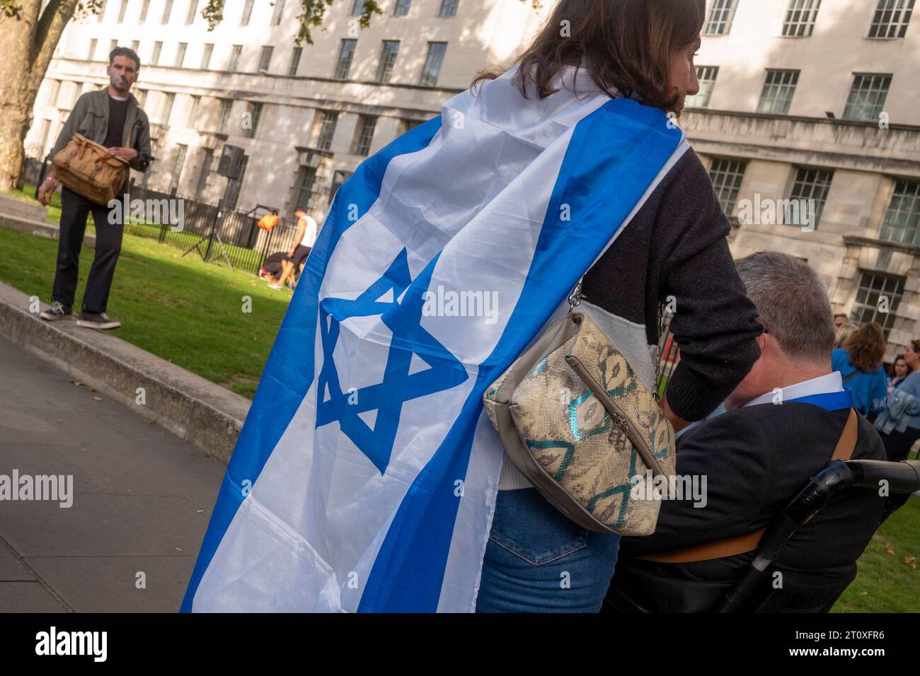 Whitehall, London. 9th October 2023. Israel Vigil. Hundreds of people ...
