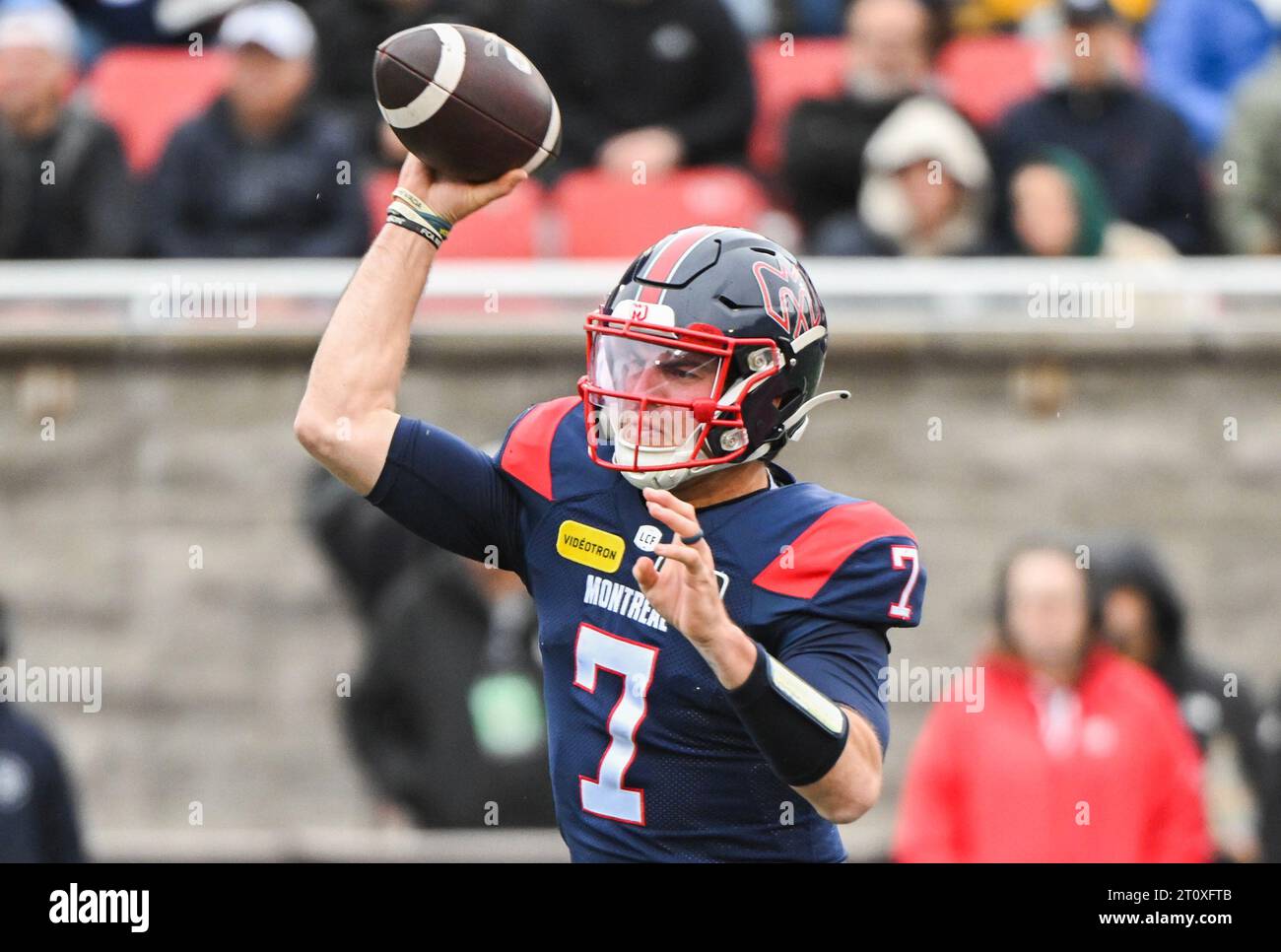 Montreal, Canada. 09th Oct, 2023. Montreal Alouettes quarterback Cody ...