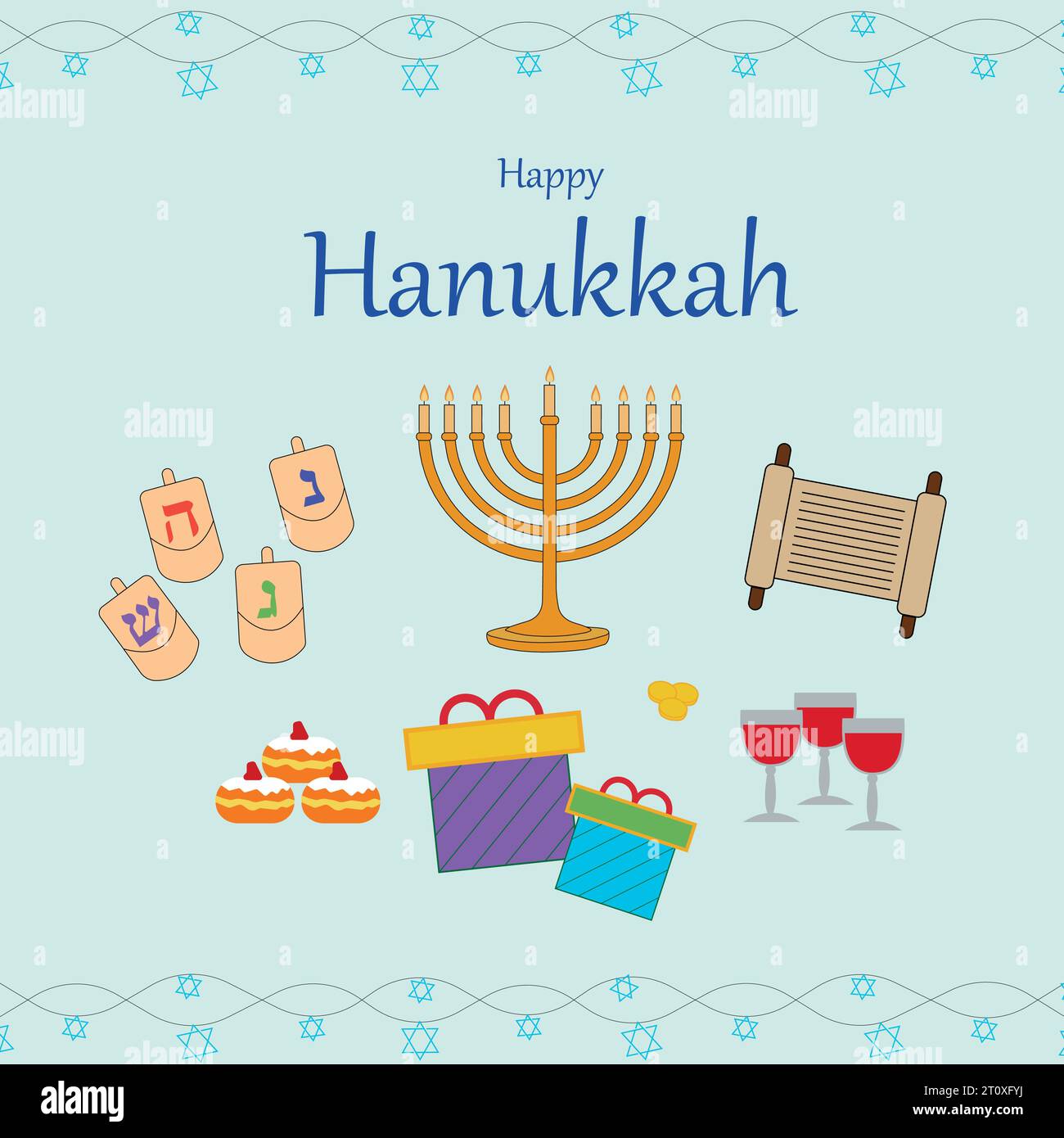 Happy Hanukkah banner, template for your design. Hanukkah is a Jewish ...