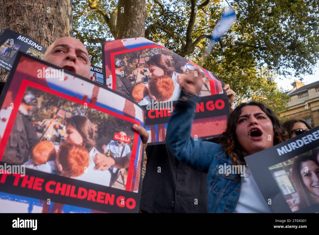 Whitehall, London. 9th October 2023. Israel Vigil. Hundreds of people ...