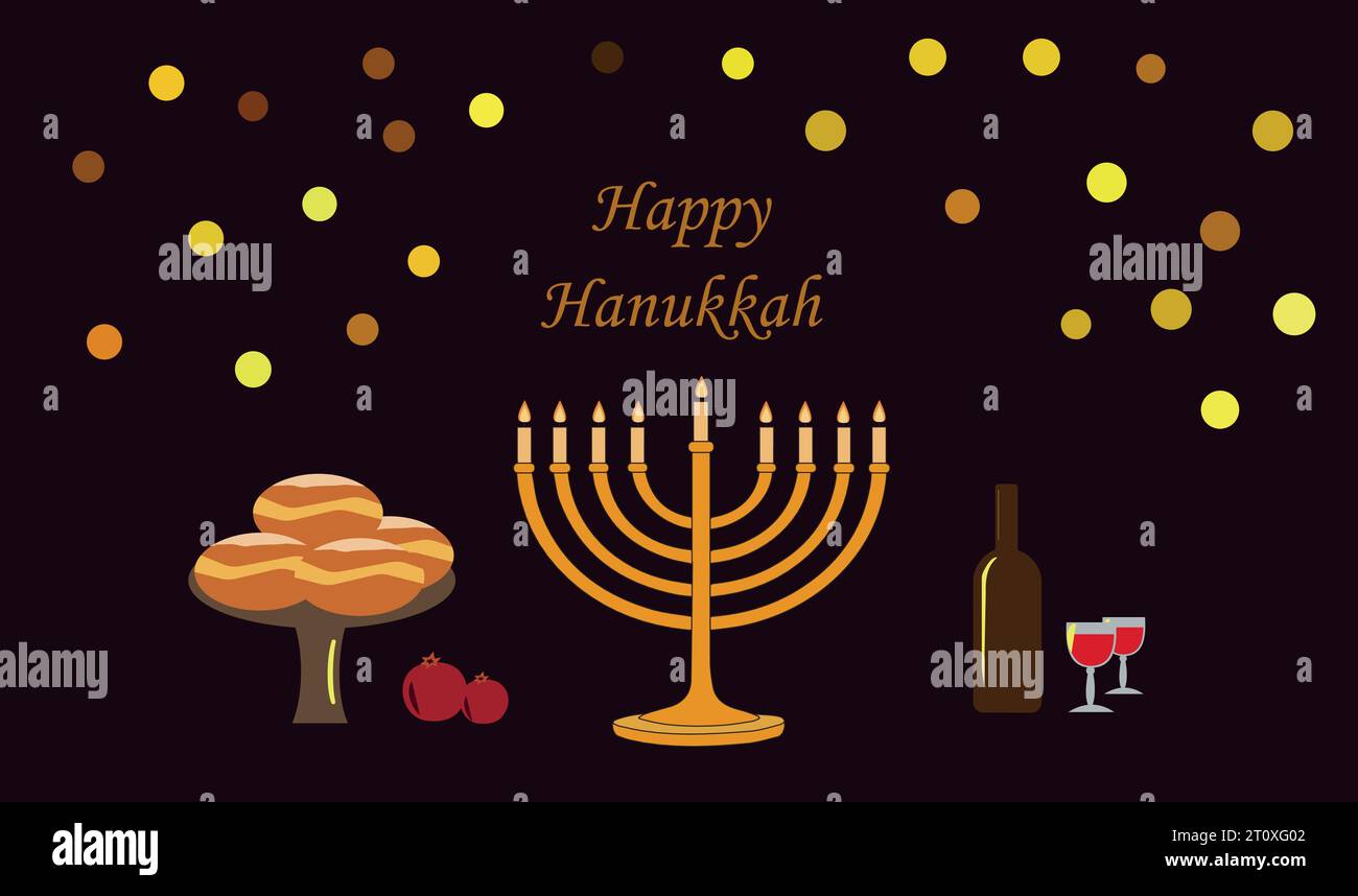 Happy Hanukkah banner, template for your design. Hanukkah is a Jewish ...