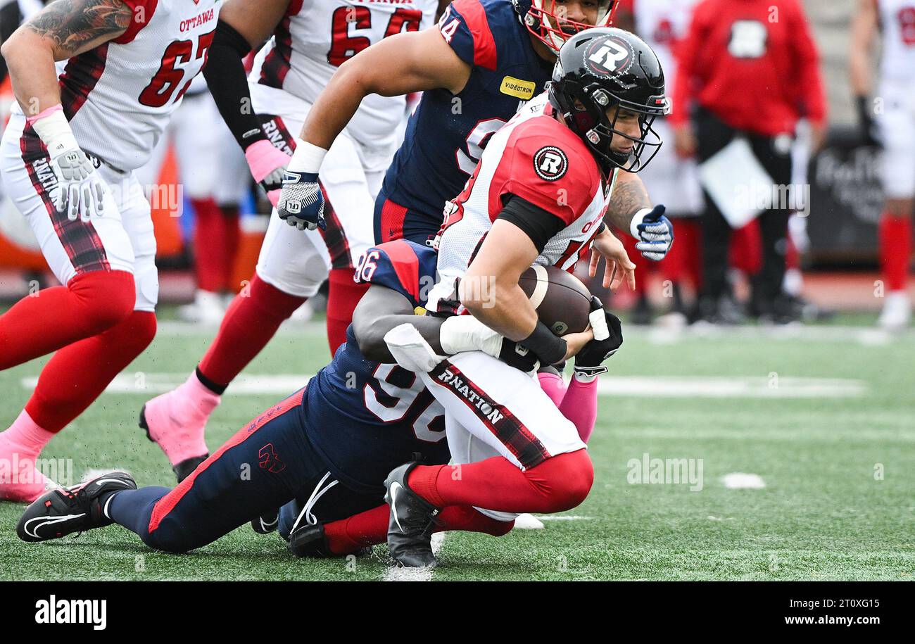 Montreal, Canada. 09th Oct, 2023. Ottawa Redblacks quarterback Dustin ...