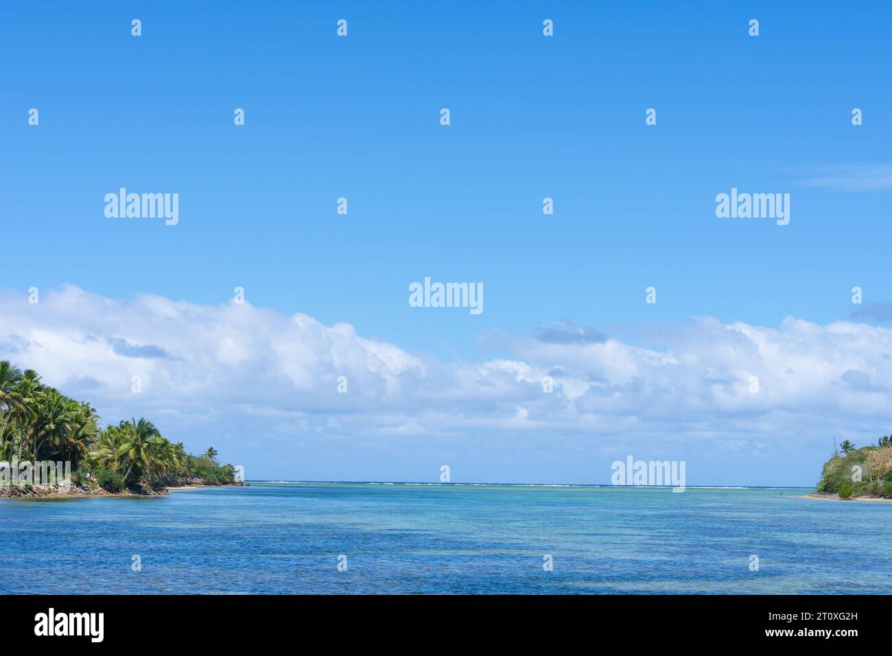 Scenic beach and view to sea Beach on mainland side of Yanuca Island ...