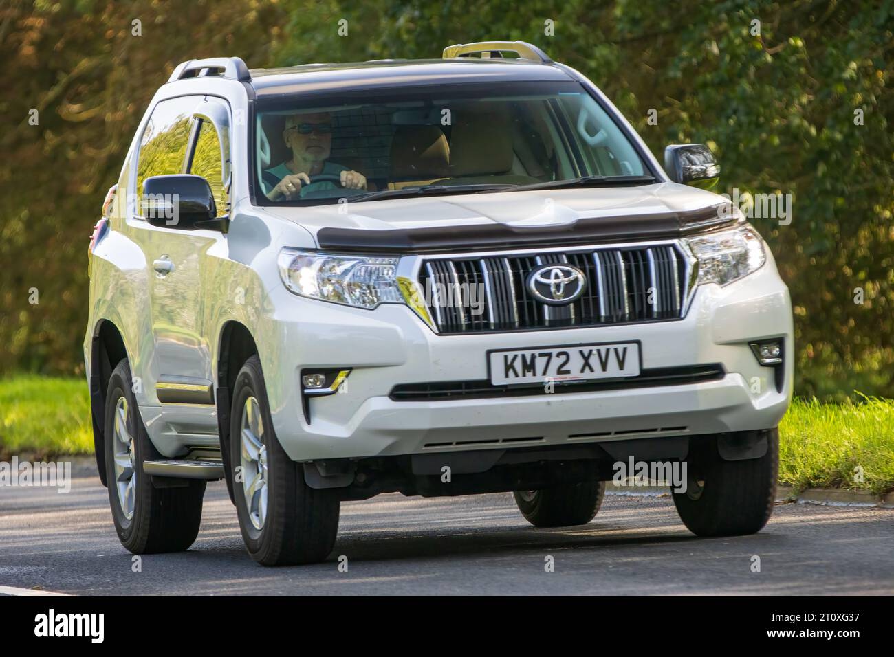 Milton Keynes,UK - Sept 26th 2023: 2023 white Toyota Land Cruiser car ...