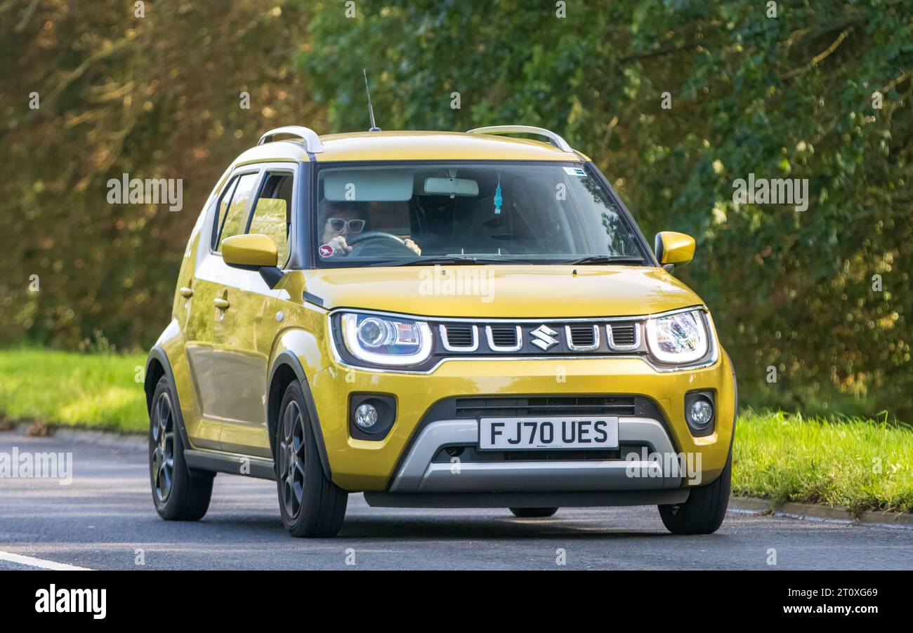 Milton Keynes,UK - Sept 26th 2023: 2020 yellow Suzuki Ignis hybrid ...
