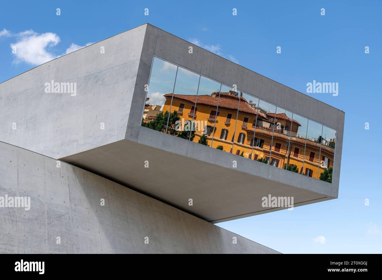 Rome, Italy-June 10, 2023; Close up top floor of MAXXI national museum ...