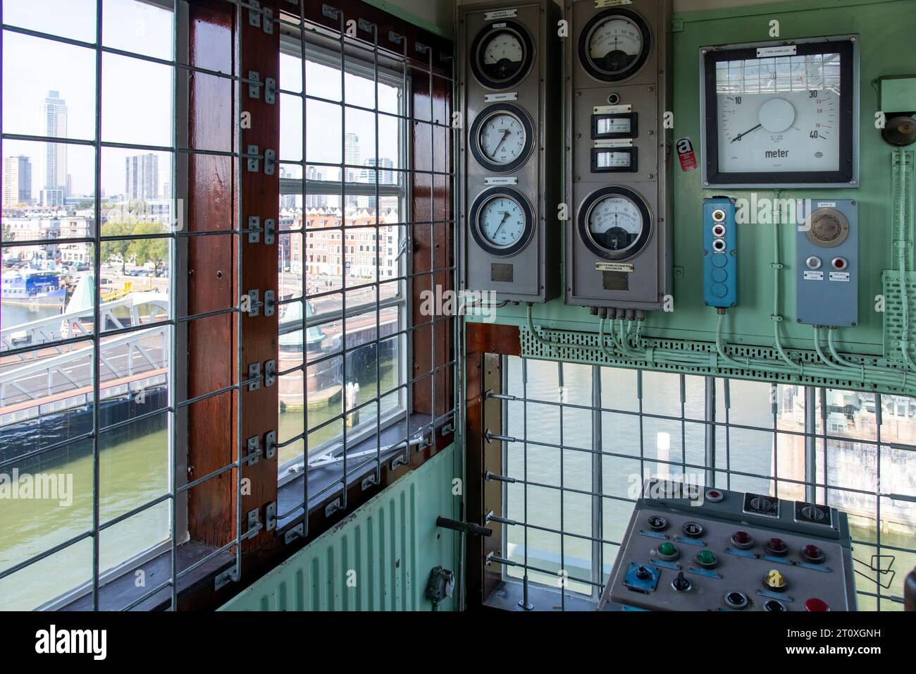 Rotterdam, the Netherlands-September 10, 2023; Bridge control room of ...