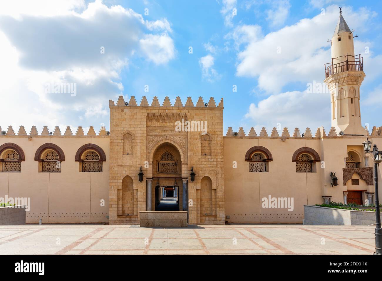The Mosque of Amr Ibn Al As, the first Mosque in Egypt, old Cairo Stock ...