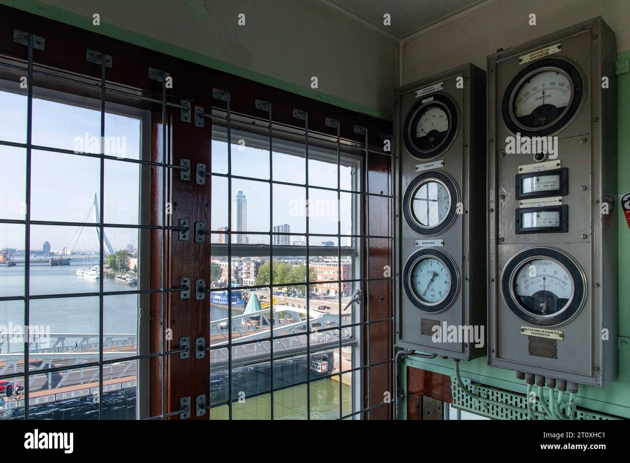 Rotterdam, the Netherlands-September 10, 2023; Bridge control room of ...