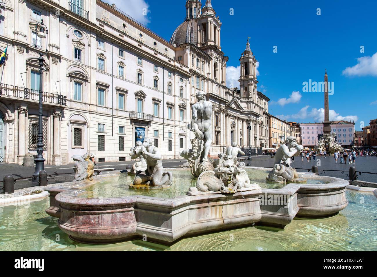Rome, Italy-June 11, 2023; 16th-century marble Fountain of the Moor ...