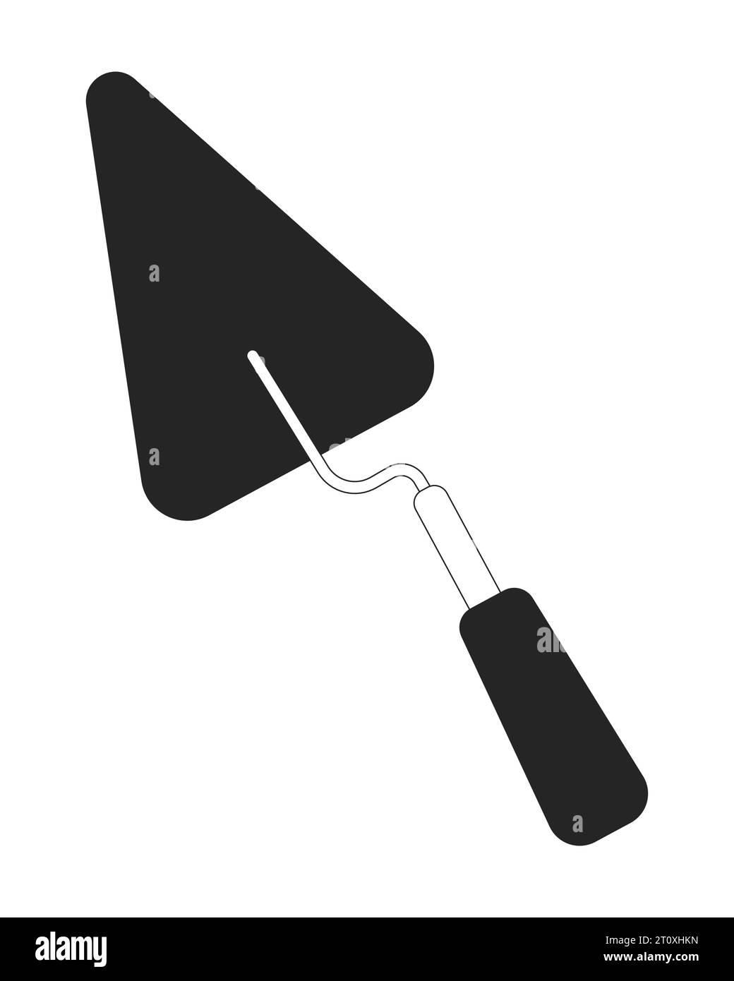Construction tool trowel black and white 2D line cartoon object Stock ...