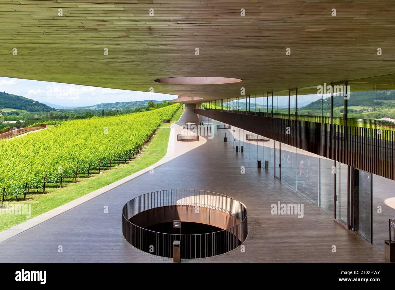 Bargino, Italy-June 9, 2023; Overview of the front facade of the ...