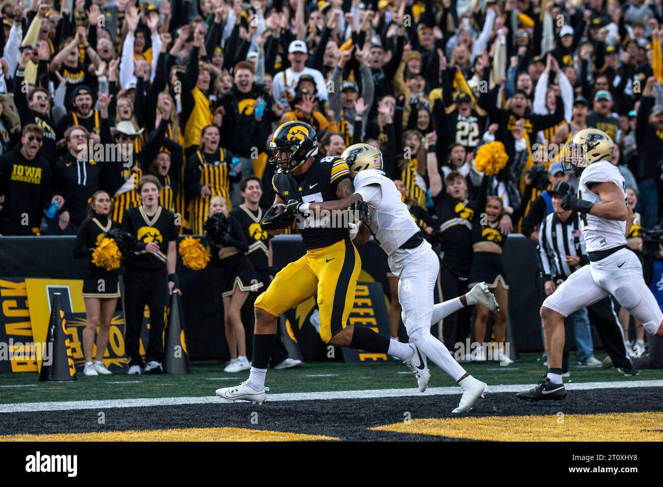 Iowa Hawkeyes tight end Erick All (83) scores a touchdown as the ...