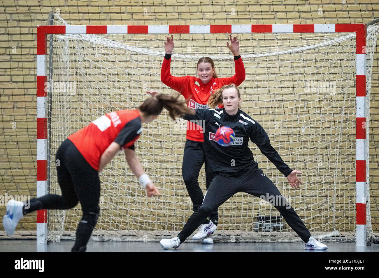 Goalkeeper Anna Opstrup Kristensen and goalkeeper Althea Rebecca ...