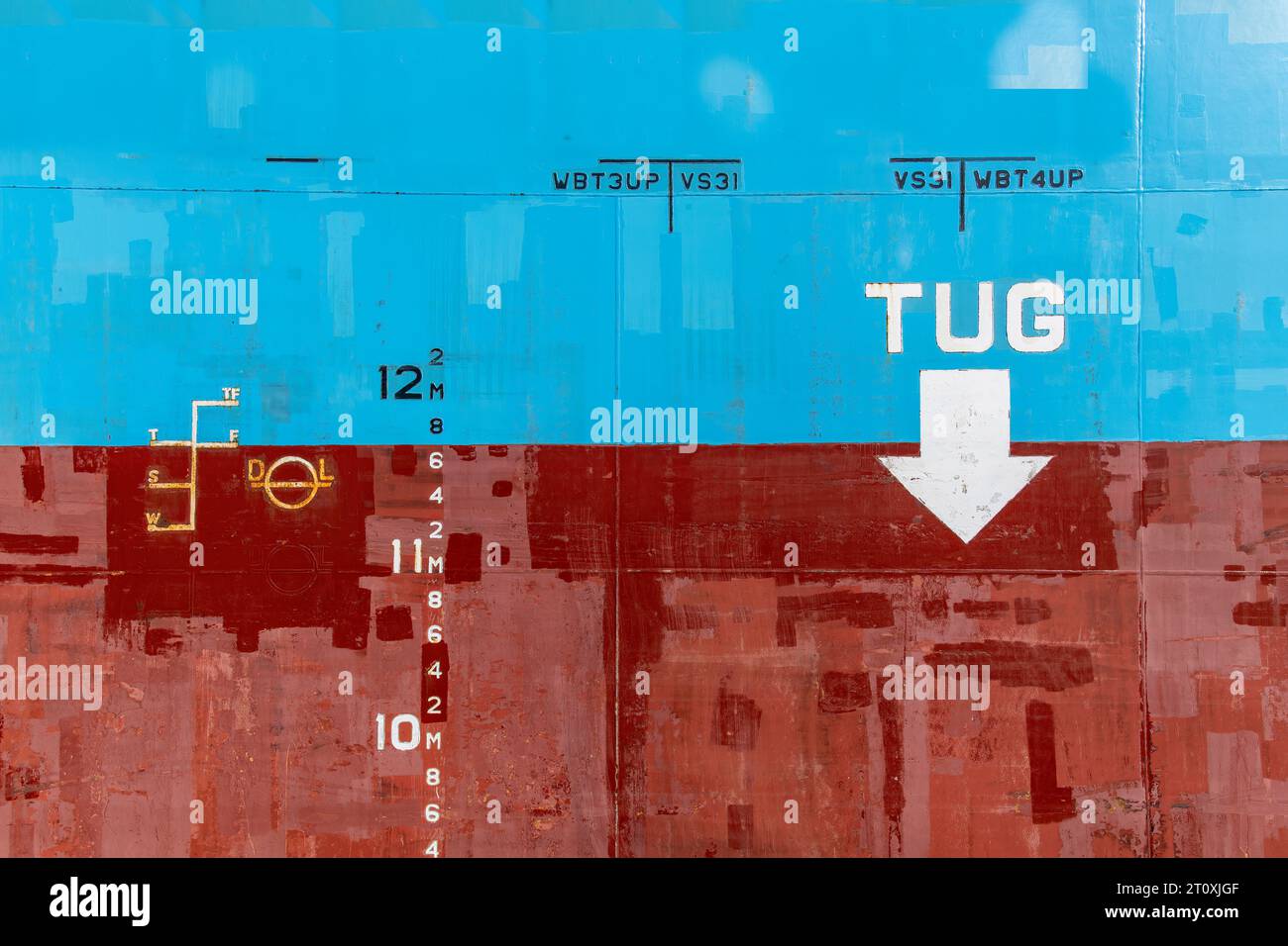Rotterdam, Netherlands-April 27, 2023; Section of the bright blue and ...