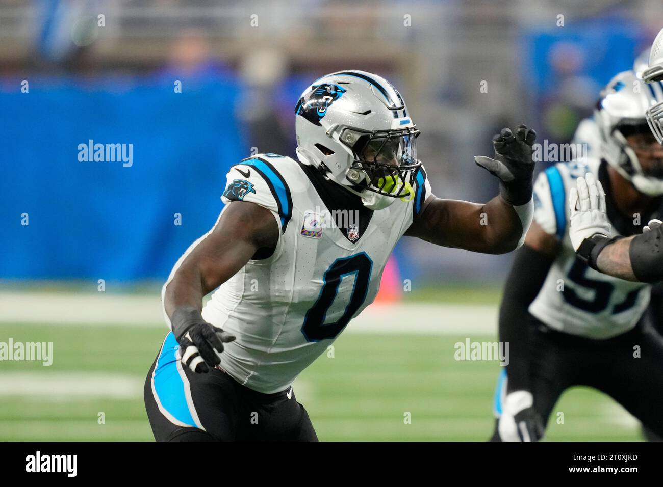 Carolina Panthers linebacker Brian Burns plays during the first half of ...