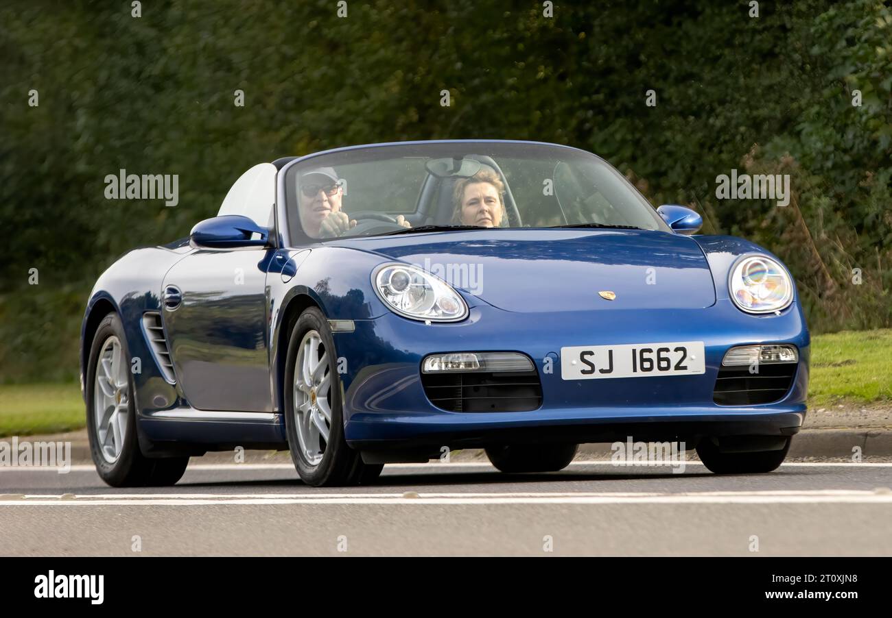 Bicester,Oxon.,UK - Oct 8th 2023: 2007 blue open top PORSCHE BOXSTER ...
