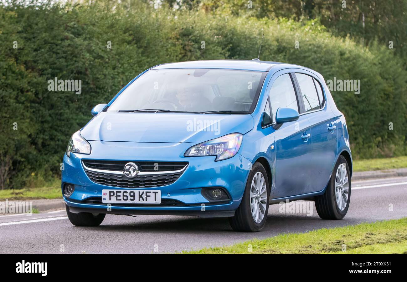 Bicester,Oxon.,UK - Oct 8th 2023: 2019 blue Vauxhall Corsa classic car ...