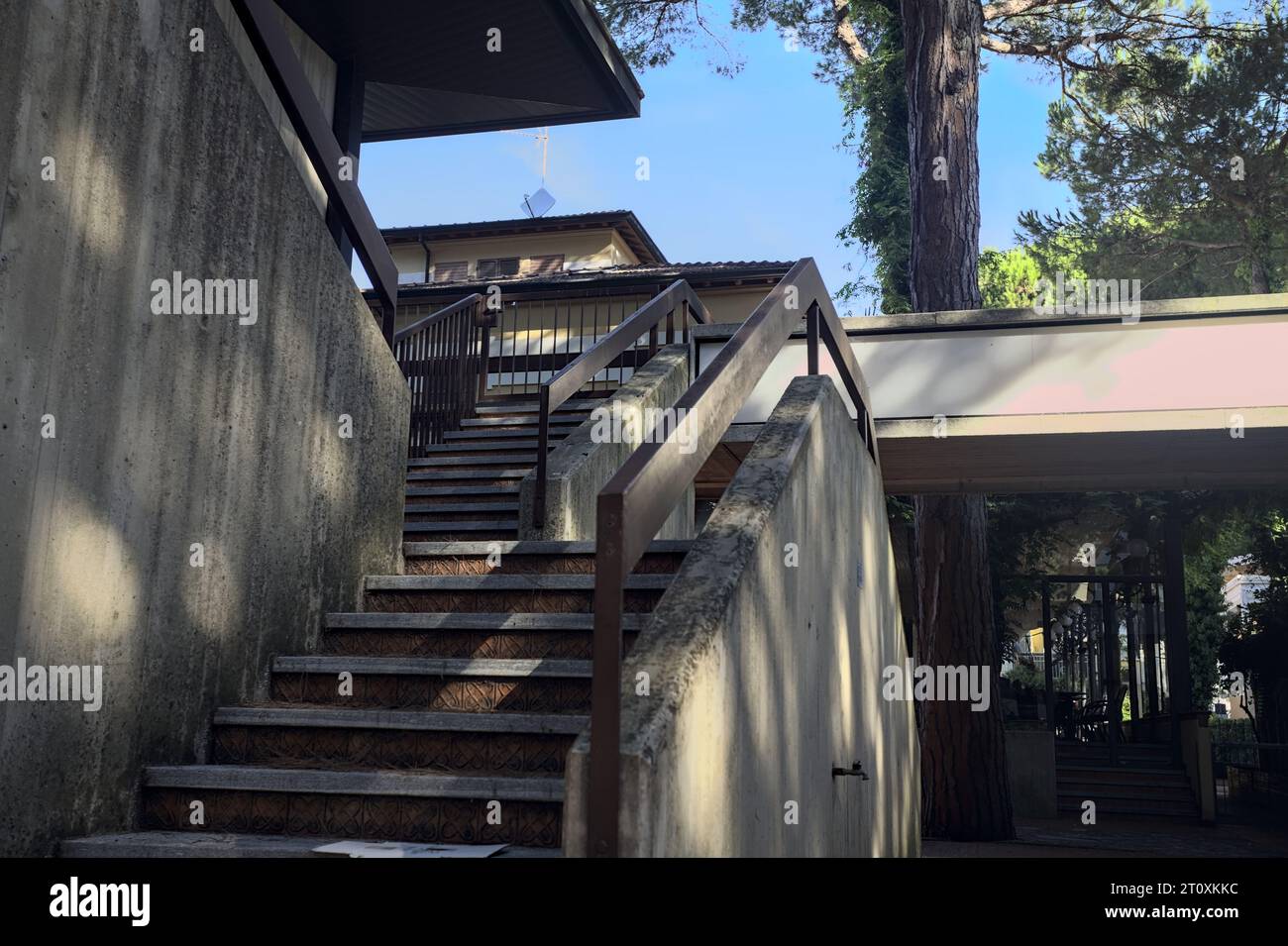 Concrete staircase on the outside of a building Stock Photo - Alamy