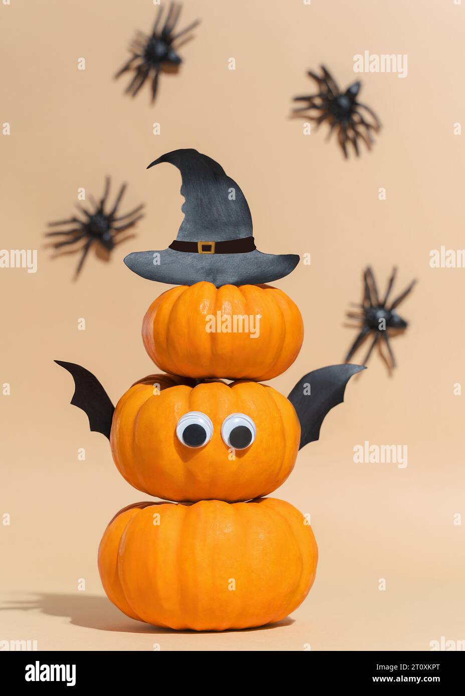 Decoration for Halloween party - cute pumpkin heads with eyes and funny ...