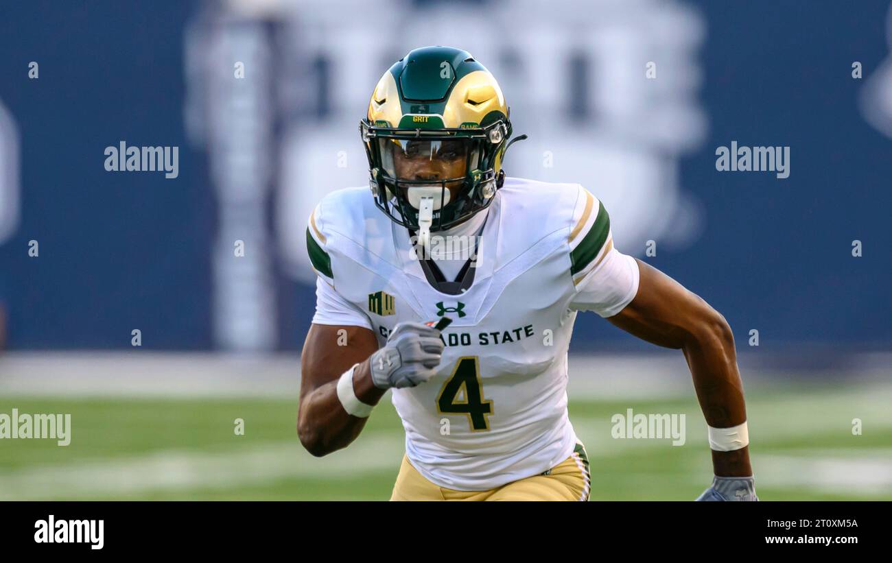 Colorado State wide receiver Louis Brown IV (4) runs upfield on offense ...