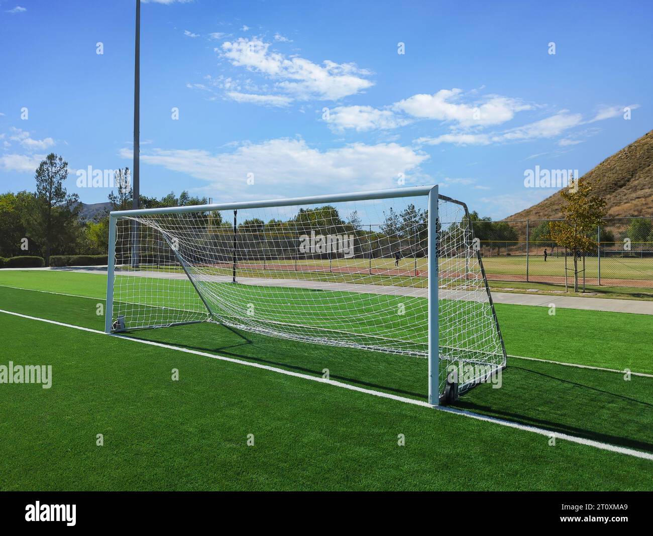 Soccer field net public park hi-res stock photography and images - Alamy