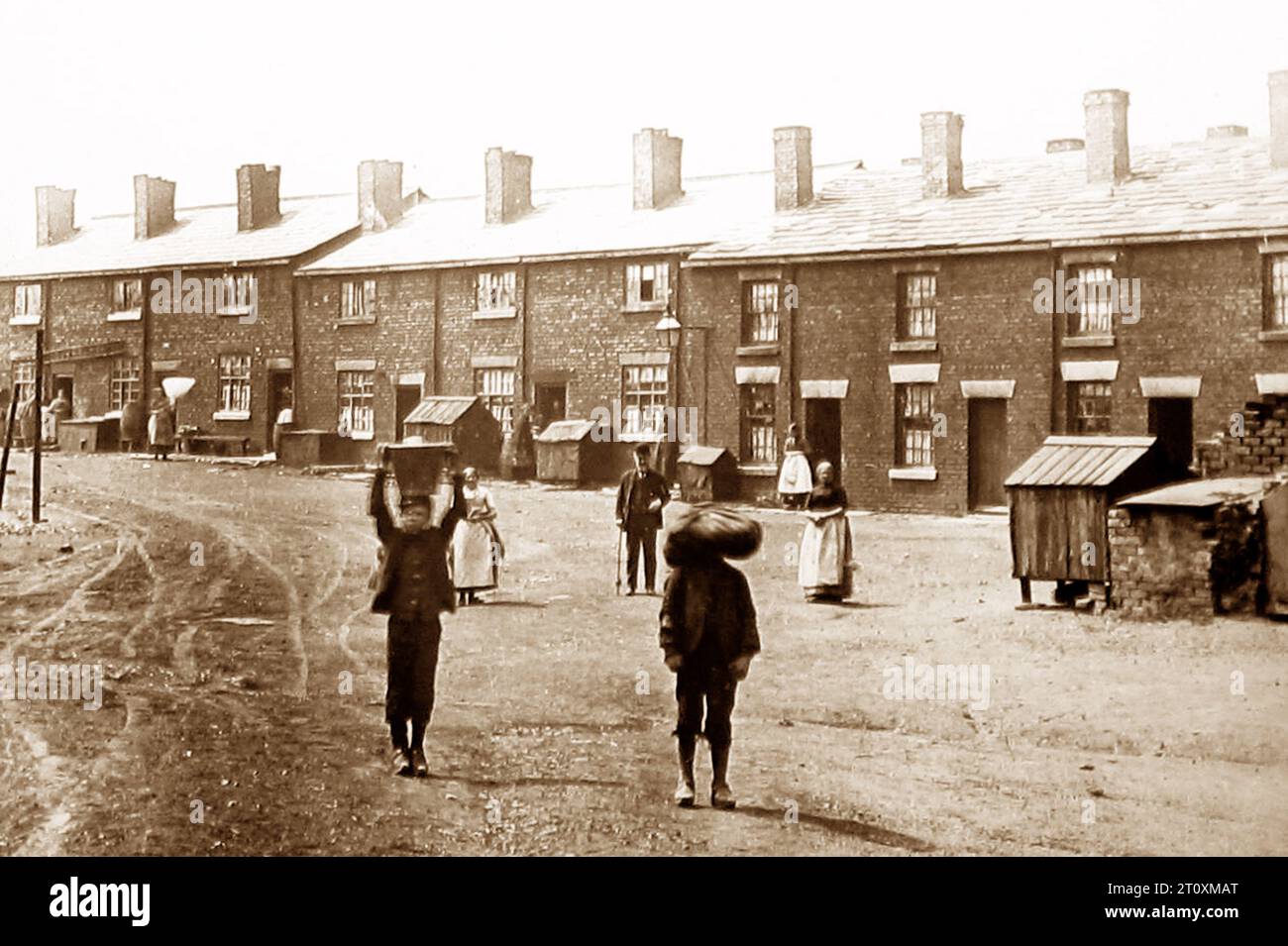 Slum housing in England, Victorian period Stock Photo - Alamy