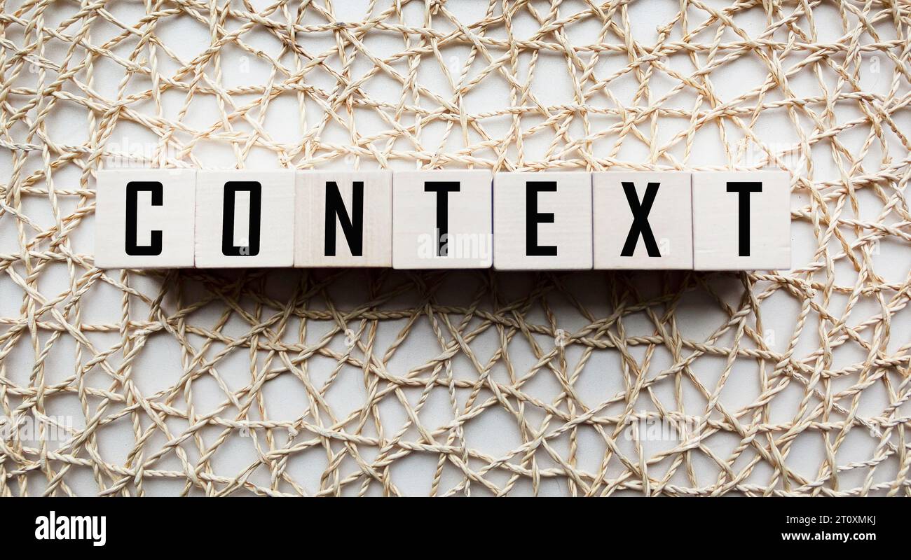 Word context on wooden blocks and beautiful vintage background Stock ...