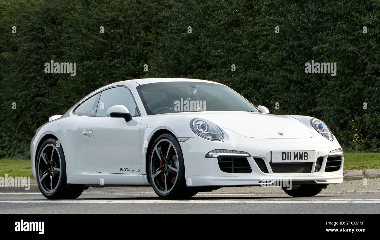 Bicester,Oxon.,UK - Oct 8th 2023: 2013 white PORSCHE 911 CARRERA S S-A ...