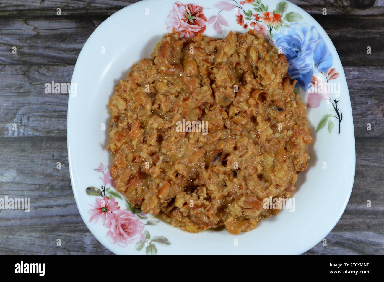 A plate of Egyptian beans which is the main dish and sandwich in the ...