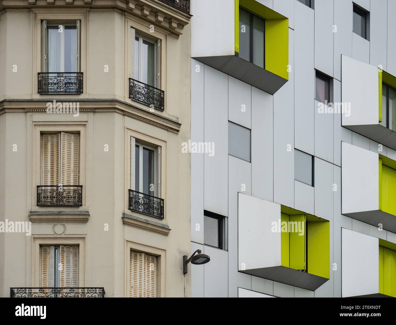 Paris, France - May 11th 2023: Historic and modern architecture in Rue ...