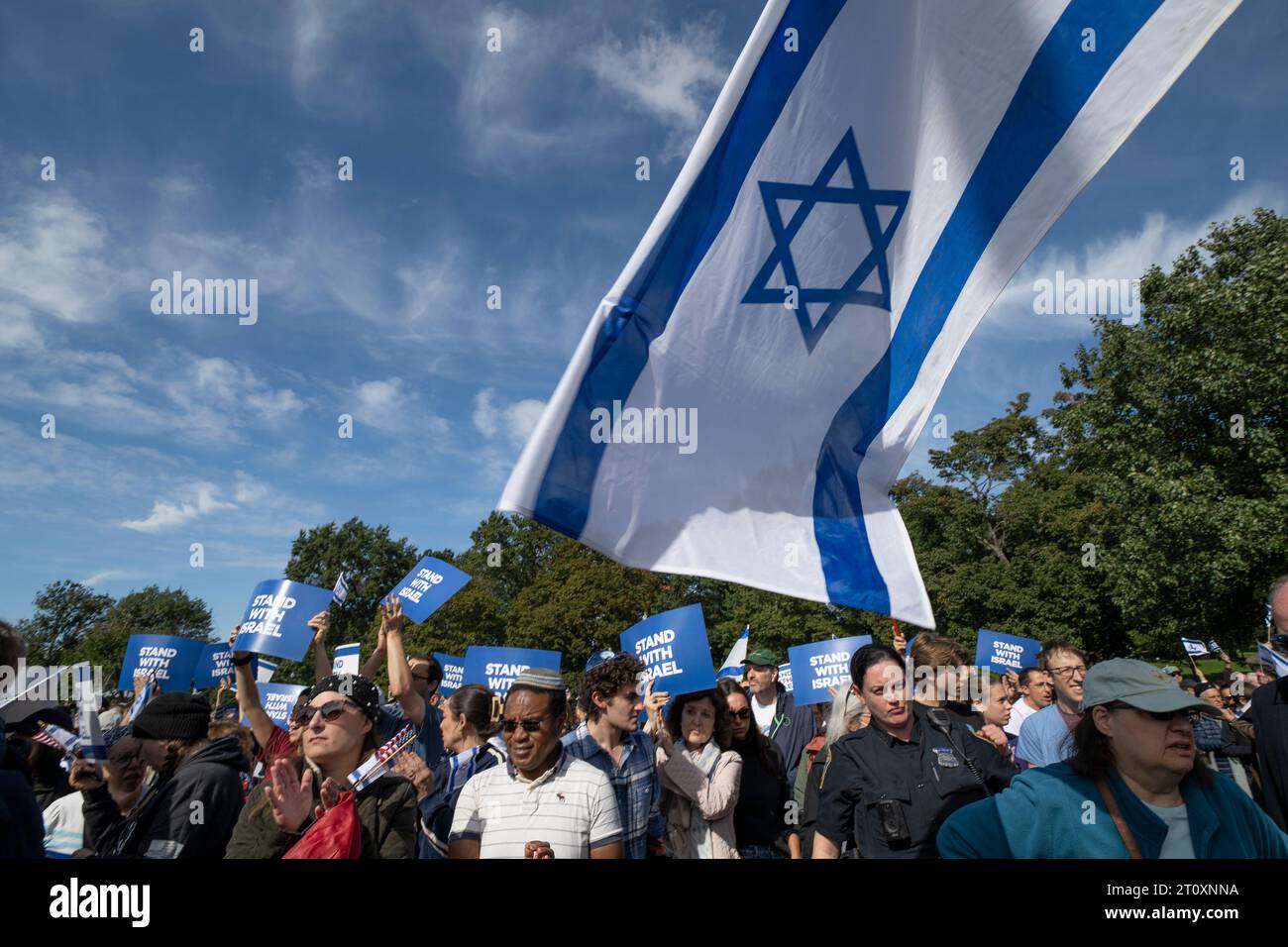 Boston, Massachusetts, USA October 9, 2023 People rallying in support ...