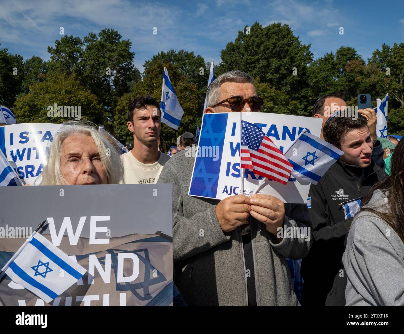 Boston, Massachusetts, USA October 9, 2023 People rallying in support ...
